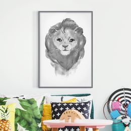 Bilderwelten Bild mit Rahmen Portrait Baby L&ouml;we