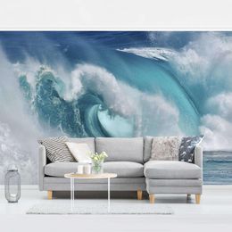 Bilderwelten Tapete - Fototapete Meer - Tosende Wellen - Wandtapete Schlafzimmer Wohnzimmer modern - auch kleisterfrei