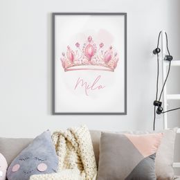 Bild mit Rahmen Rosa Krone mit Wunschtext
