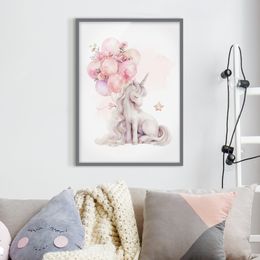 Bild mit Rahmen Einhorn und ein kleiner Stern