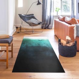 Vinylteppich - Fische in der Tiefsee - modern petrol Tiere Vinylmatte Fische K&uuml;che Badezimmer Flur