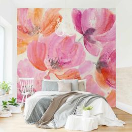 Fototapete Aquarell Bl&uuml;tentraum Rosa