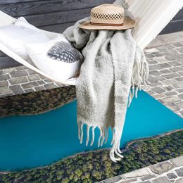 Vinylteppich - Luftbild - Tiefblauer See - Motiv blau Natur Vinylmatte Landschaft K&uuml;che Badezimmer Flur