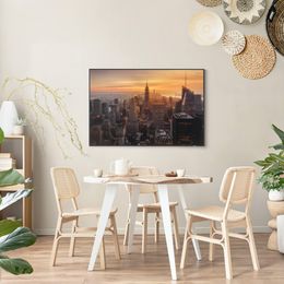 Bilderwelten Wechselbild Manhattan Skyline Abendstimmung