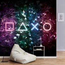 Bilderwelten Gaming - Fototapete Controller Symbole in Kristallen - Vliestapete nach Ma&szlig; - selbstklebende Tapeten - Motivtapete Jugendzimmer
