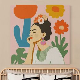 Akustikbild Tr&auml;umende Frida mit Blumen II