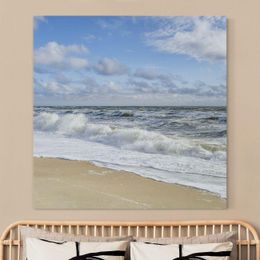 Akustikbild Sylt K&uuml;ste mit Wellen und Sandstrand