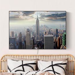 Bilderwelten LED-Wechselbild Sonnenaufgang in New York