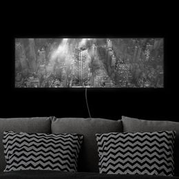 Bilderwelten LED-Wechselbild Sonnenlicht &uuml;ber New York City