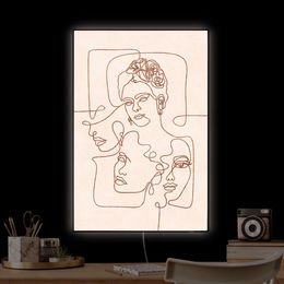 LED-Wechselbild Boho Line Art - Portraits