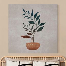 Akustikbild Boho Bl&auml;tter In Vase II