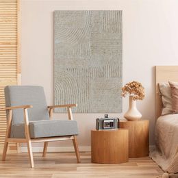 Bilderwelten Akustikbild originell beige Abstrakt Steinoptik - Sandstein Strukturen - Beton Wohnzimmer Schlafzimmer