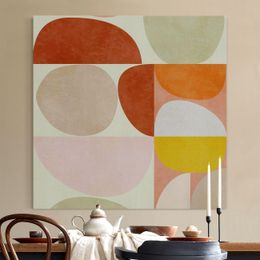 Akustikbild Abstrakte Formen in Apricot