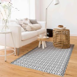 Bilderwelten Vinylteppich Geometrischer Fliesenmix Bl&uuml;te Schwarz