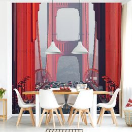 Bilderwelten 3D Tapete - Fototapete Skyline - Trip down the Bridge - Wandtapete Schlafzimmer Wohnzimmer modern - auch selbstklebend