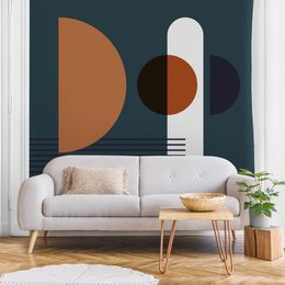 Bilderwelten Fototapete Vliestapete Abstrakt Wandtapete petrol - Bauhaus Dresden - Geometrisch Wohnzimmer Schlafzimmer