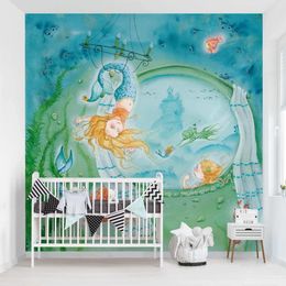 Bilderwelten Tapete M&auml;dchenzimmer - Fototapete Kinderzimmer M&auml;dchen Unterwasser - Matilda kleine Meerjungfrau, Mermaid Babyzimmer Vliestapete