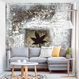 Bilderwelten Fototapete originell Vintage Wandtapete einzigartig - Silvery Memories - Retro Wohnzimmer Schlafzimmer