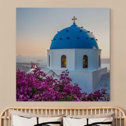 Akustikbild Kirche auf Santorini im Sonnenuntergang