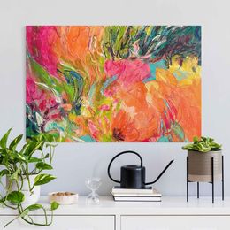 Bilderwelten Leinwandbild Abstrakte Blumen Malerei
