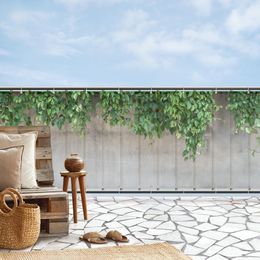 Balkon Sichtschutz Mauer mit Efeu