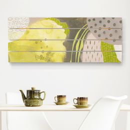 Bilderwelten Holzbild originell grau Abstrakt Aquarell - Sonnenflecken II - Deko Wohnzimmer Schlafzimmer