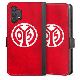 DeinDesign Galaxy A32 4G Handy Klapph&uuml;lle Handyh&uuml;lle aus Kunst Leder schwarz Flip Case Nullf&uuml;nfer 1. Fsv Mainz 05 E.V. Official Licensed Product Sideflip mit 