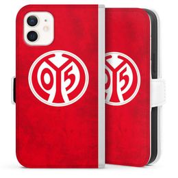 DeinDesign iPhone 12 mini Handy Klapph&uuml;lle Handyh&uuml;lle aus Kunst Leder wei&szlig; Flip Case 1. Fsv Mainz 05 E.V. Nullf&uuml;nfer Official Licensed Product Sideflip mit 