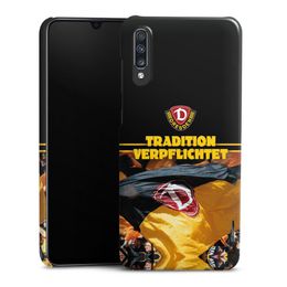 DeinDesign Galaxy A70 Handy Premium Case Smartphone Handyh&uuml;lle Schutzh&uuml;lle gl&auml;nzend Sgd Sg Dynamo Dresden Merchandise Premium Case