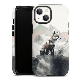 DeinDesign iPhone 13 Mini Handy Panzer Handyh&uuml;lle robuste Outdoor H&uuml;lle Schutzh&uuml;lle gl&auml;nzend Nature Mountain Fox Tough Case
