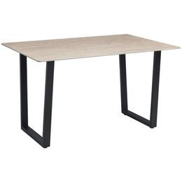 Mid.you Esstisch, Gelb, Schwarz, Metall, Stein, rechteckig, U-Form, 140x76x90 cm, Esszimmer, Tische, Esstische