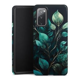 DeinDesign Galaxy S20 FE Handy Panzer Handyh&uuml;lle robuste Outdoor H&uuml;lle Schutzh&uuml;lle gl&auml;nzend Eukalyptus Leaves Black Tough Case