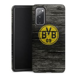 DeinDesign Galaxy S20 FE Handy Panzer Handyh&uuml;lle robuste Outdoor H&uuml;lle Schutzh&uuml;lle gl&auml;nzend Wooden Look Bvb Borussia Dortmund Tough Case