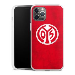 DeinDesign iPhone 12 Pro Max Handy Silikon H&uuml;lle Case wei&szlig; Handyh&uuml;lle 1. Fsv Mainz 05 E.V. Nullf&uuml;nfer Official Licensed Product Silikon Case