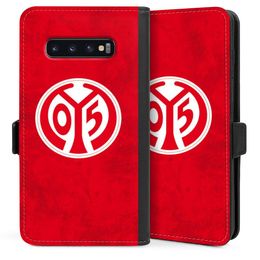 DeinDesign Galaxy S10 Plus Handy Klapph&uuml;lle Handyh&uuml;lle aus Kunst Leder schwarz Flip Case Nullf&uuml;nfer 1. Fsv Mainz 05 E.V. Official Licensed Product Sideflip mit 