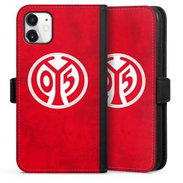 DeinDesign iPhone 11 Handy Klapph&uuml;lle Handyh&uuml;lle aus Kunst Leder schwarz Flip Case Nullf&uuml;nfer 1. Fsv Mainz 05 E.V. Official Licensed Product Sideflip mit Lasche