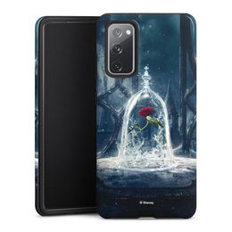 DeinDesign Galaxy S20 FE Handy Panzer Handyh&uuml;lle robuste Outdoor H&uuml;lle Schutzh&uuml;lle gl&auml;nzend Rose The Beauty And The Beast Disney Princess Tough Case