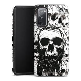 DeinDesign Galaxy S20 FE Handy Panzer Handyh&uuml;lle robuste Outdoor H&uuml;lle Schutzh&uuml;lle gl&auml;nzend Totenkopf Skulls Halloween Tough Case