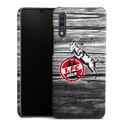 DeinDesign Galaxy A70 Handy Premium Case Smartphone Handyh&uuml;lle Schutzh&uuml;lle gl&auml;nzend 1. Fc K&ouml;ln Wooden Look Official Licensed Product Premium Case