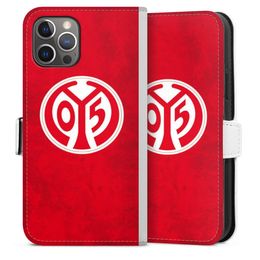 DeinDesign iPhone 12 Pro Handy Klapph&uuml;lle Handyh&uuml;lle aus Kunst Leder wei&szlig; Flip Case 1. Fsv Mainz 05 E.V. Nullf&uuml;nfer Official Licensed Product Sideflip mit Lasche