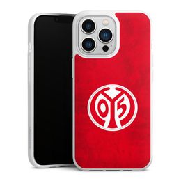 DeinDesign iPhone 13 Pro Handy Silikon H&uuml;lle Case wei&szlig; Handyh&uuml;lle Nullf&uuml;nfer 1. Fsv Mainz 05 E.V. Official Licensed Product Silikon Case