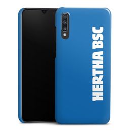 DeinDesign Galaxy A70 Handy Premium Case Smartphone Handyh&uuml;lle Schutzh&uuml;lle gl&auml;nzend Blue Hertha Bsc Soccer Premium Case