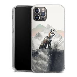 DeinDesign iPhone 12 Pro Handy Silikon H&uuml;lle Case transparent Handyh&uuml;lle Nature Mountain Fox Silikon Case