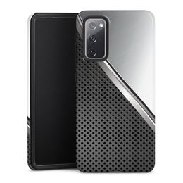 DeinDesign Galaxy S20 FE Handy Panzer Handyh&uuml;lle robuste Outdoor H&uuml;lle Schutzh&uuml;lle gl&auml;nzend Steel Metall Carbon Tough Case