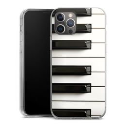 DeinDesign iPhone 12 Pro Handy Silikon H&uuml;lle Case transparent Handyh&uuml;lle Klavier Music Piano Silikon Case