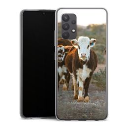 DeinDesign Galaxy A32 4G Handy Silikon H&uuml;lle Case transparent Handyh&uuml;lle Cow Farmer Calf Silikon Case