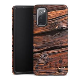 DeinDesign Galaxy S20 FE Handy Panzer Handyh&uuml;lle robuste Outdoor H&uuml;lle Schutzh&uuml;lle gl&auml;nzend Beams Wood Wooden Look Tough Case