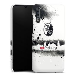 DeinDesign Galaxy A70 Handy Premium Case Smartphone Handyh&uuml;lle Schutzh&uuml;lle gl&auml;nzend Skyline Sc Freiburg Logo Premium Case