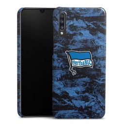 DeinDesign Galaxy A70 Handy Premium Case Smartphone Handyh&uuml;lle Schutzh&uuml;lle gl&auml;nzend Flag Hertha Bsc Logo Premium Case