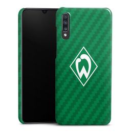 DeinDesign Galaxy A70 Handy Premium Case Smartphone Handyh&uuml;lle Schutzh&uuml;lle gl&auml;nzend Carbon Official Licensed Product Sv Werder Bremen Premium Case